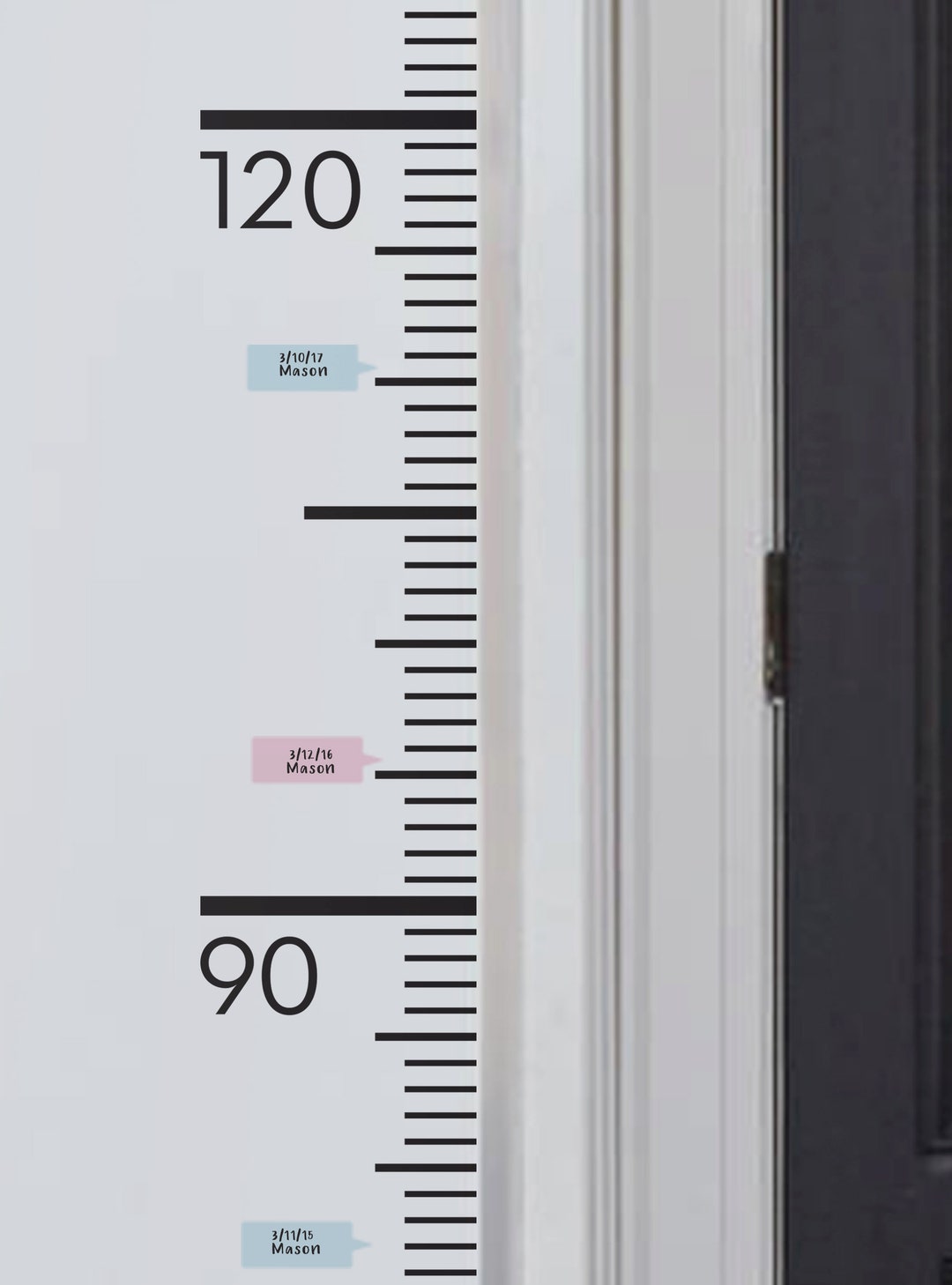 Growth Chart Ruler Decal in Centimeters - Children's Vinyl Wall Decal ...