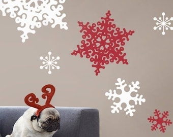 Snowflake Decals, Snowflake Wall Decals, Christmas Wall Decal ...