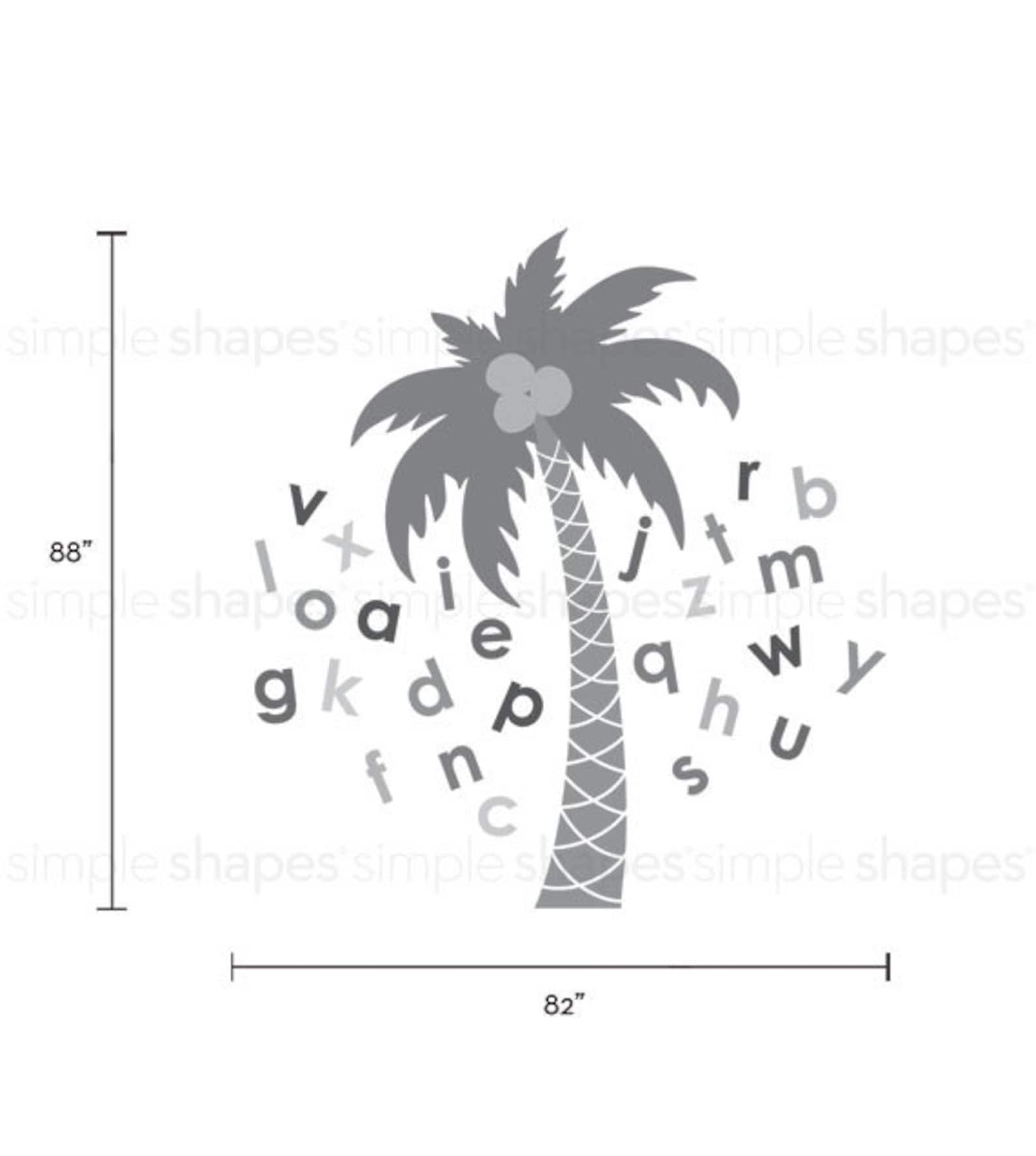 Alphabet Palm Tree Wall Decal Nursery Wall Decal Nursery | Etsy
