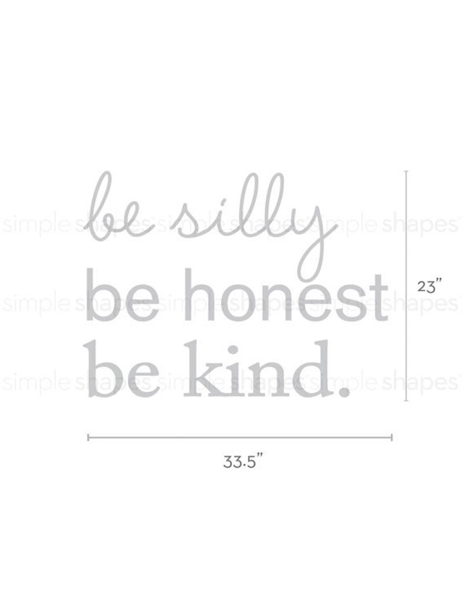 Be Silly Be Honest Be Kind Wall Words Inspirational Wall Art | Etsy