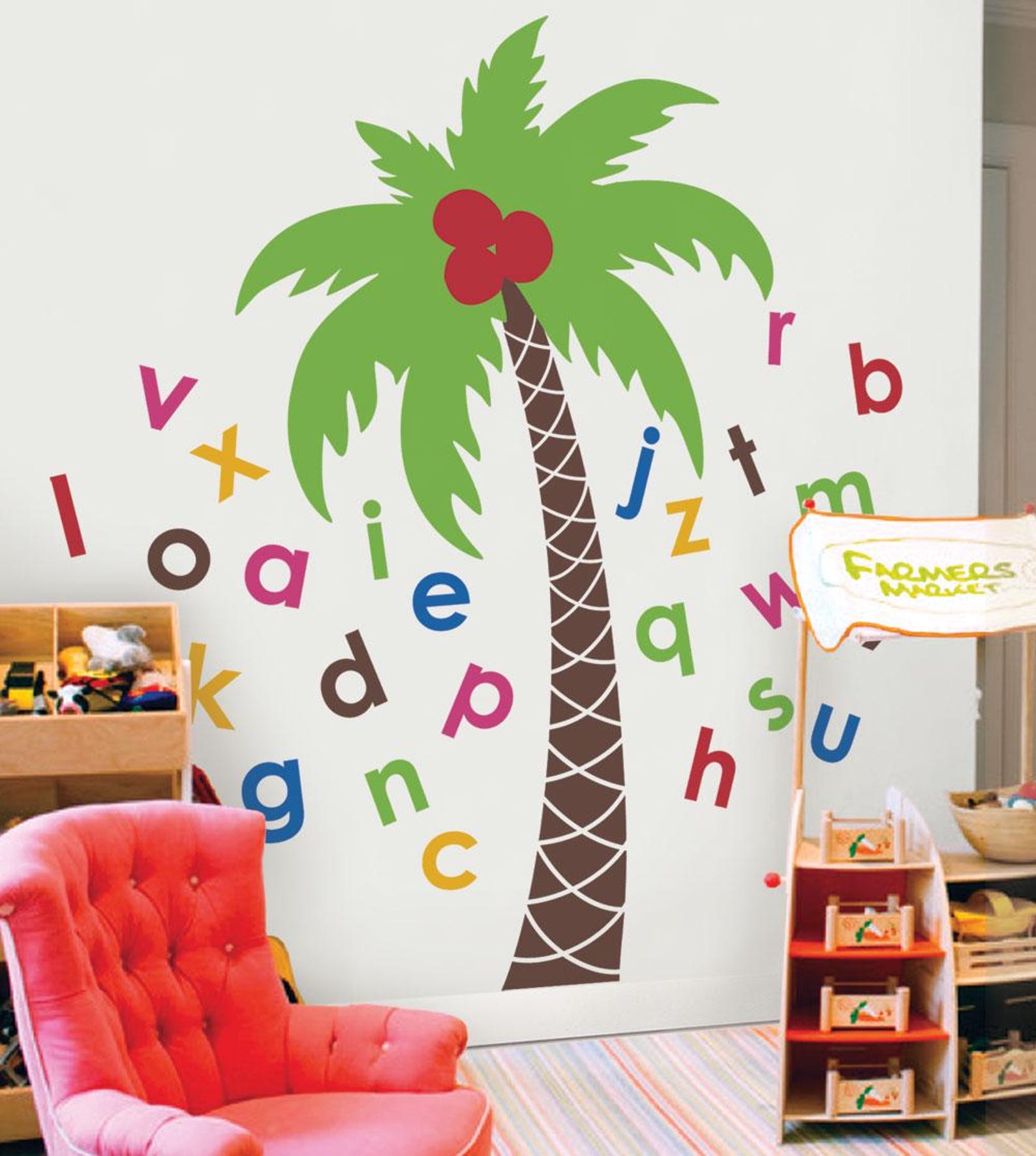 Alphabet Palm Tree Wall Decal: Nursery ABC Decor - Etsy