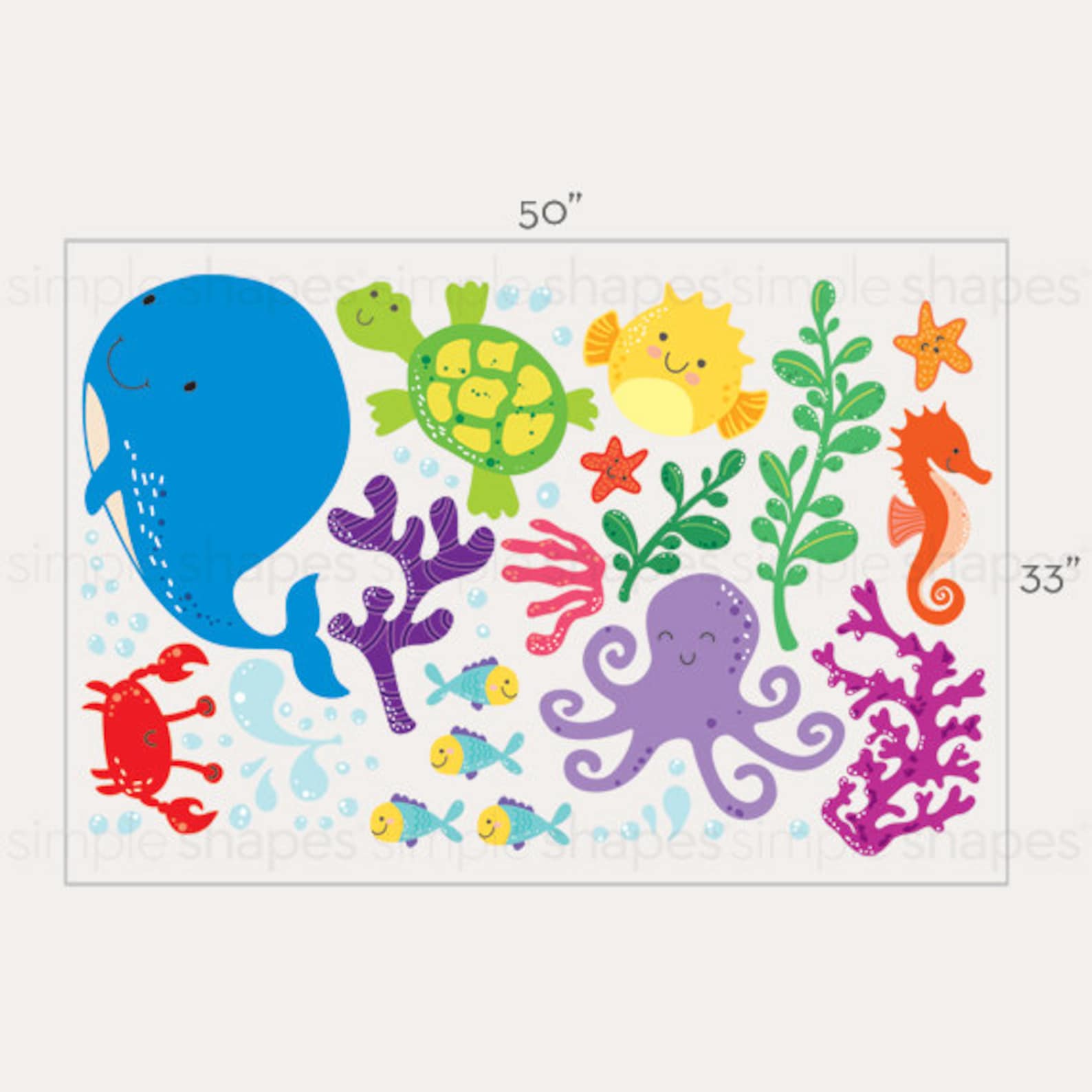 Under the Sea Decal Under the Sea Nursery Ocean Friends | Etsy