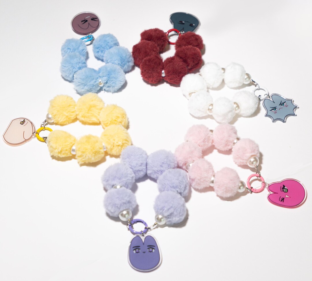 Alien Stage - Fuzzy Donut Phone Strap With Charm - Etsy