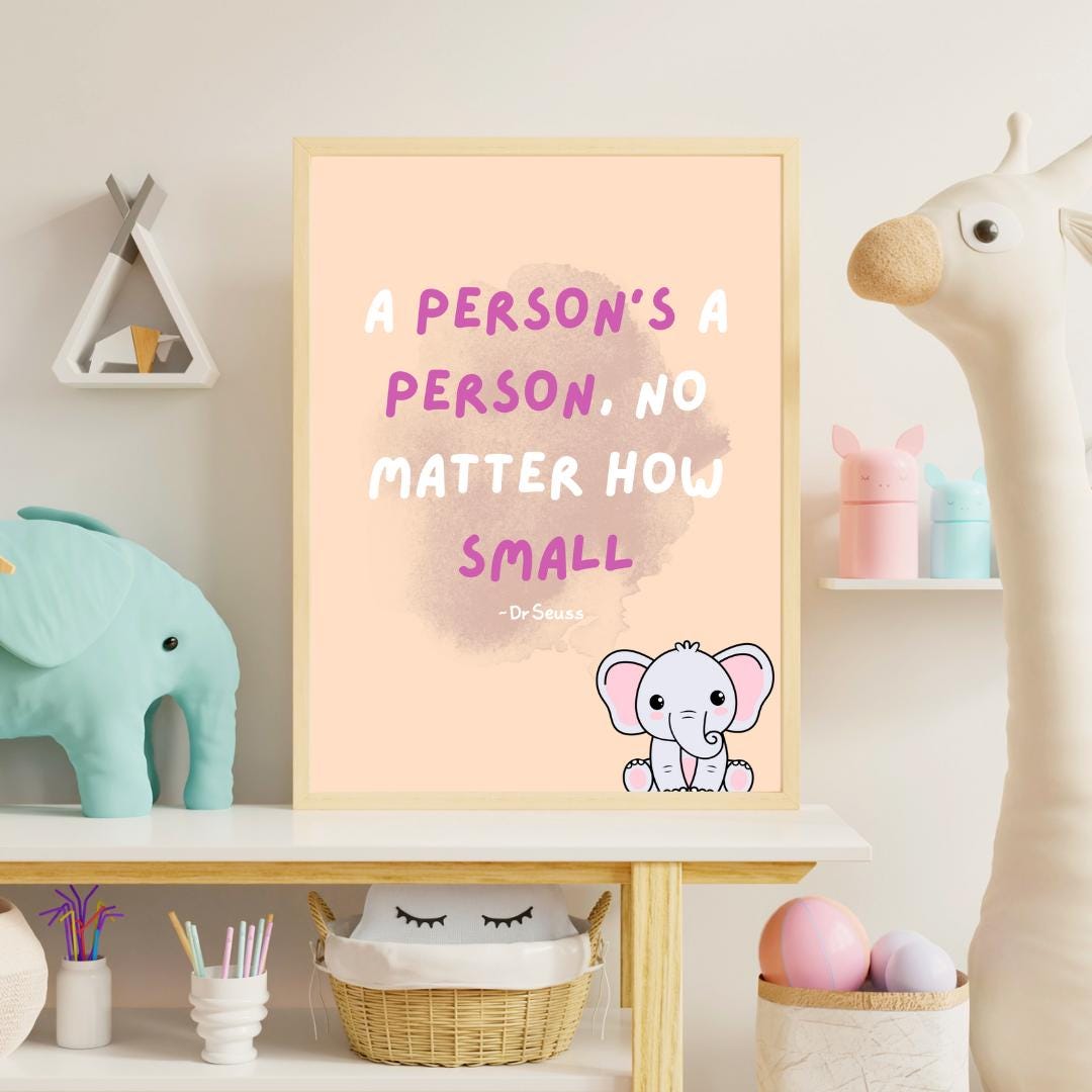 Dr Seuss A Persons a Person, No Matter How Small Prin - Etsy New Zealand