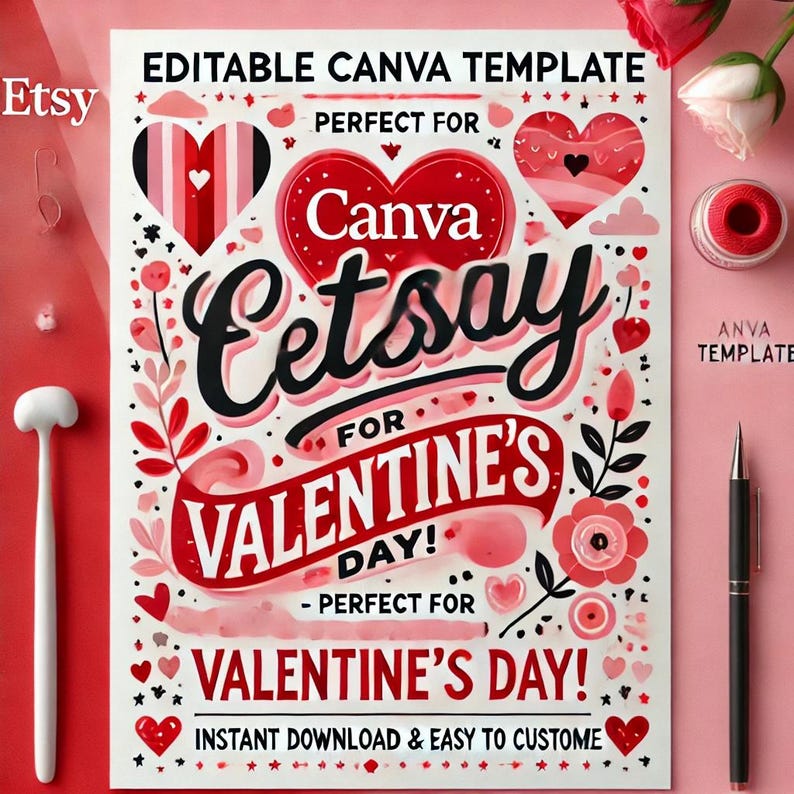 Editable Canva Template – Valentine’s Day - Etsy