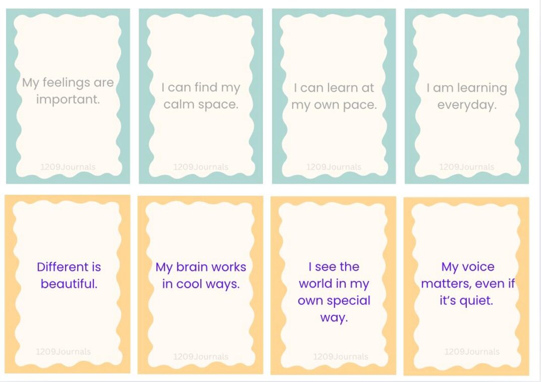 Printable Affirmations for Autistic Kids | Self-esteem & Confidence ...