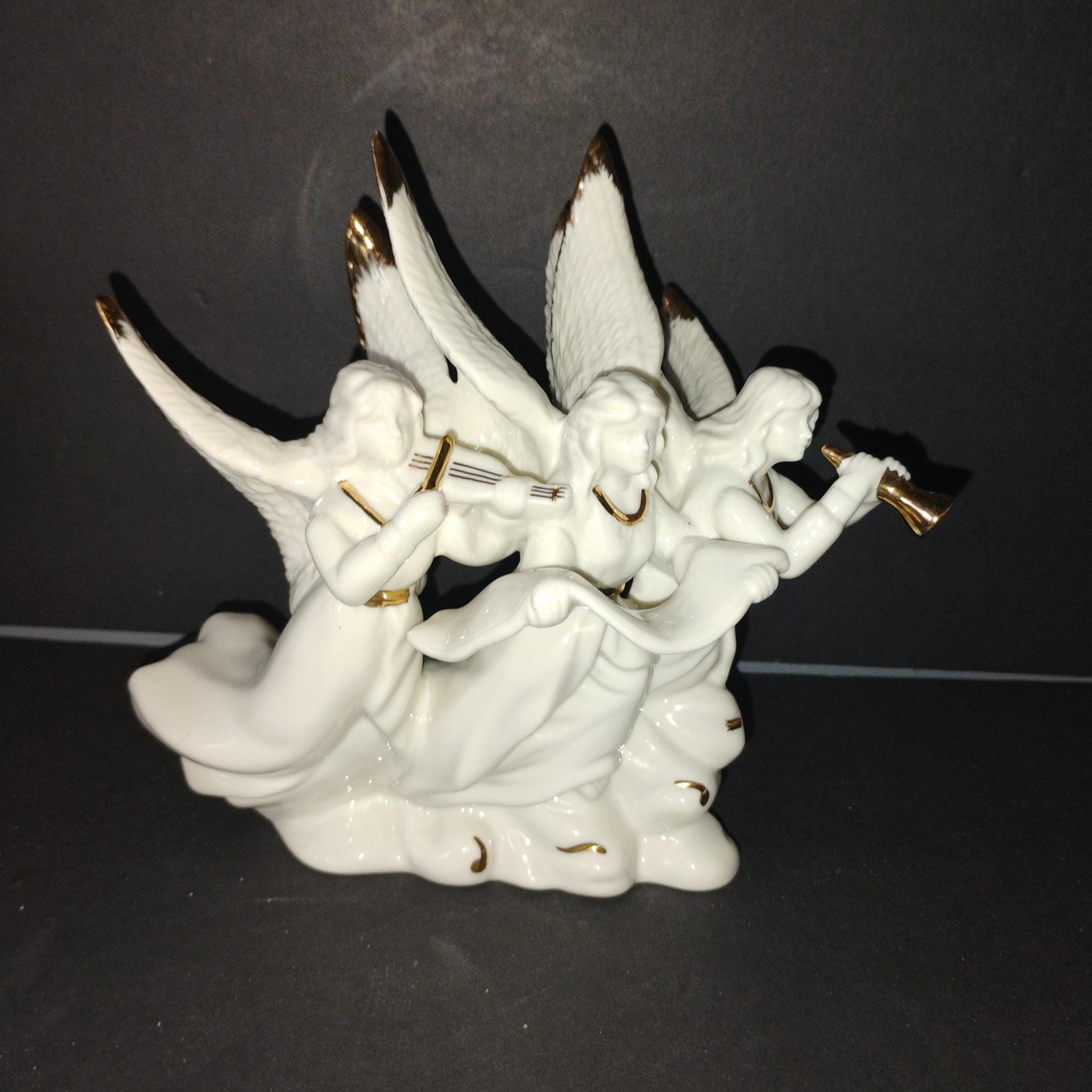 Mikasa Musician Angels Trio, Holiday Elegance Figurine LIKE NEW 7" X 7 ...