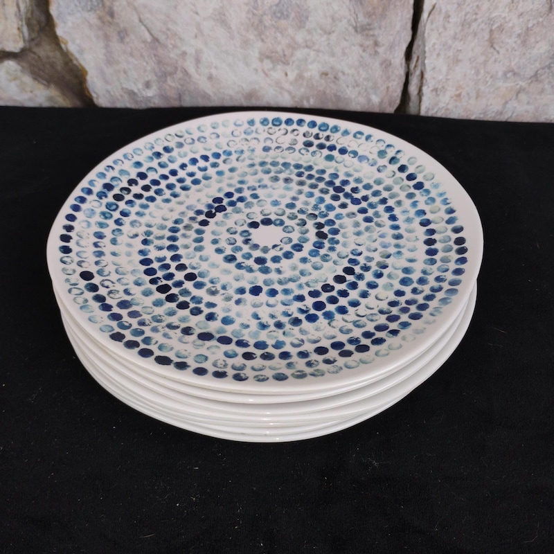 Antique Blue Plate Salad - Etsy