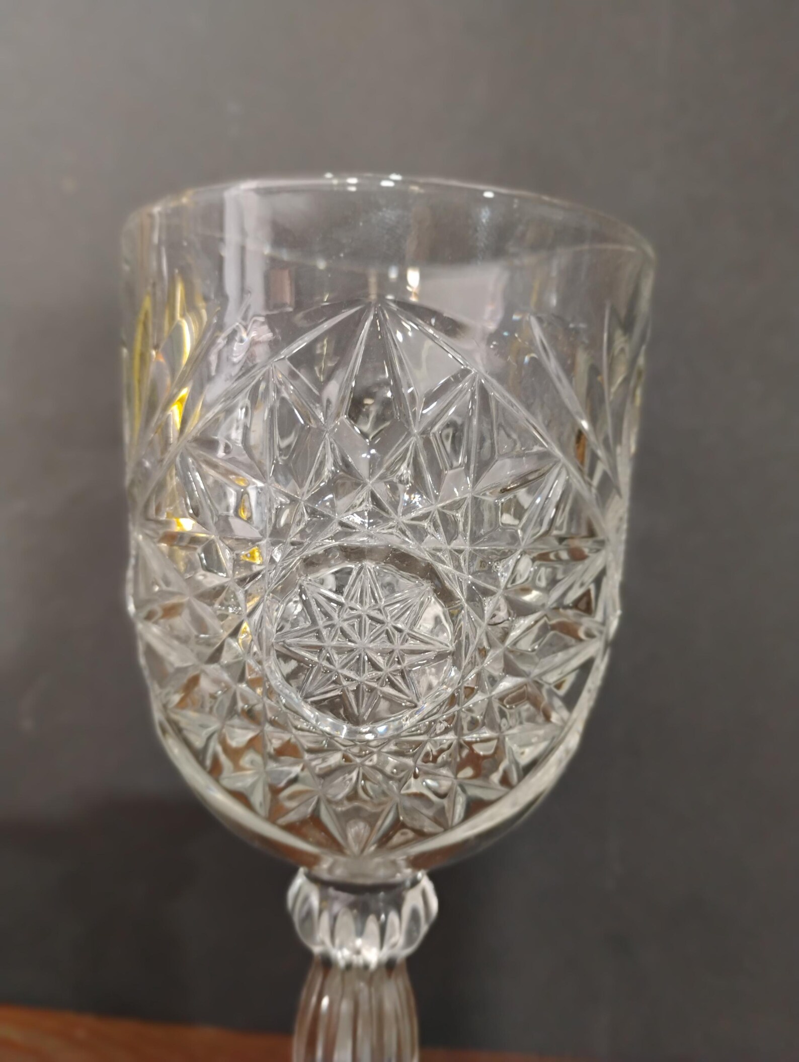 Vintage Libbey Hobstar Clear Glass Star Burst Wine/water Goblet - Etsy