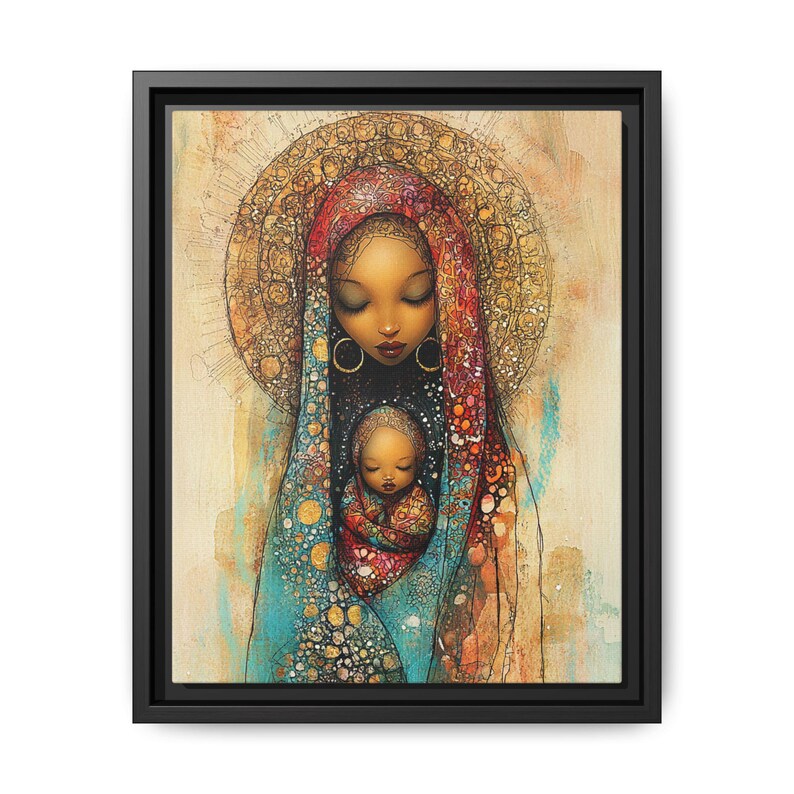 Sacred Mother Child Art Print, Ethereal Madonna Painting, Boho ...