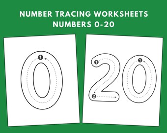 Tracing Numbers 0-20 - Etsy