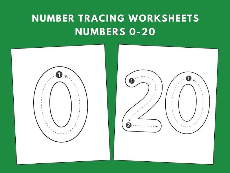 Preschool Numbers Tracing Worksheet, Handwriting Practice, Numbers 0 to ...