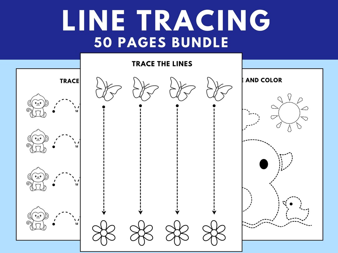 Preschool Line Tracing Worksheets, Line Trace Page Printable ...
