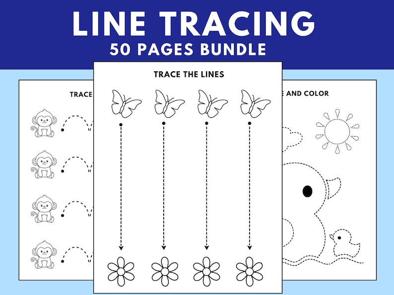Preschool Line Tracing Worksheets, Line Trace Page Printable ...