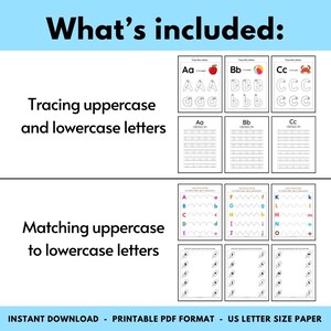 Alphabet Worksheets Bundle Printable, Tracing Alphabets Letters, Letter ...
