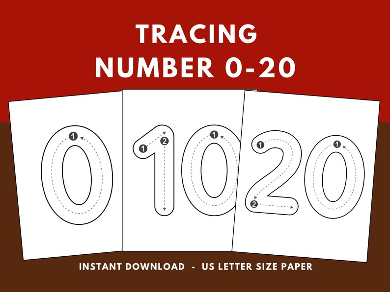 Preschool Numbers Tracing Worksheet, Handwriting Practice, Numbers 0 to ...