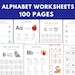 Alphabet Worksheets Bundle Printable, Tracing Alphabets Letters, Letter ...