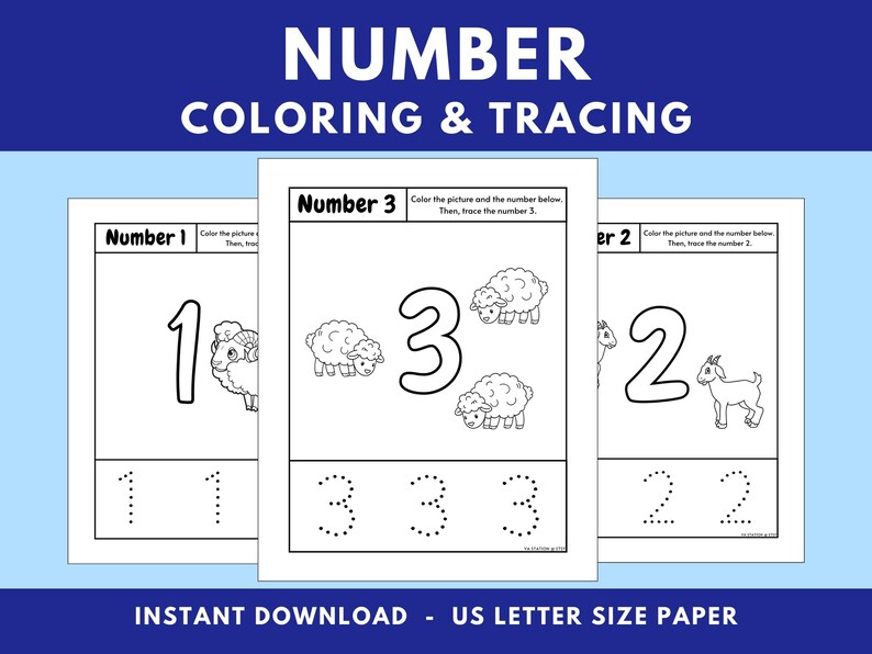 Printable Number Coloring Pages, Number Coloring Worksheet Activity ...