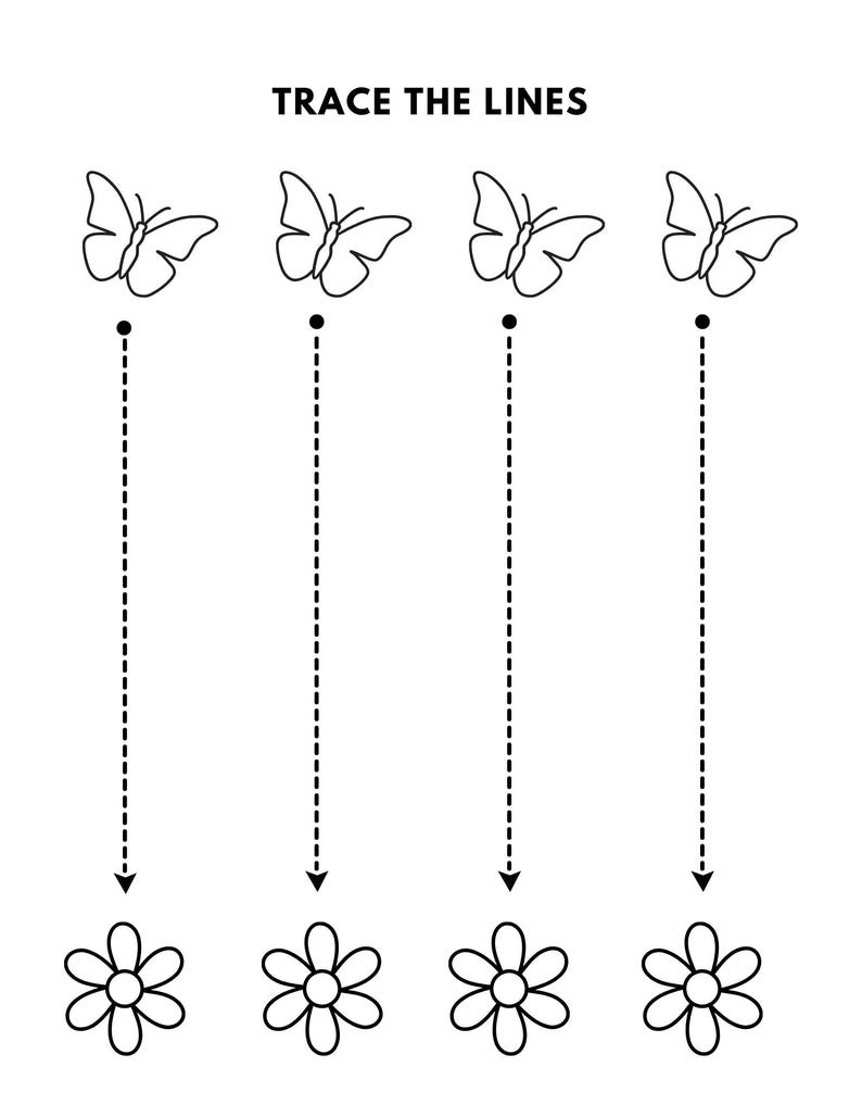 Preschool Line Tracing Worksheets, Line Trace Page Printable ...