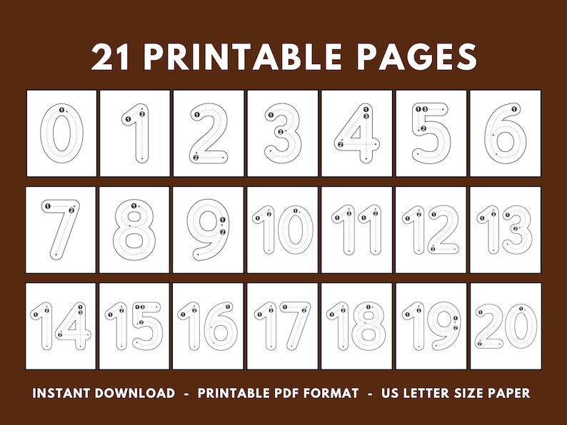 Preschool Numbers Tracing Worksheet, Handwriting Practice, Numbers 0 to ...