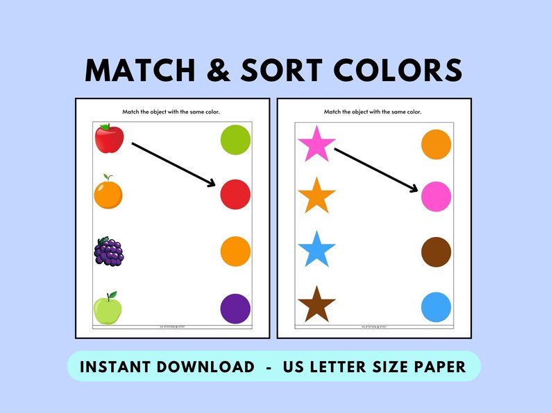 Color Matching Worksheet, Printable Color Matching Worksheets, Color ...