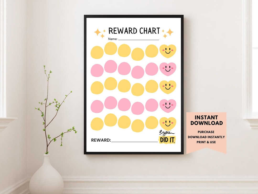 Reward Chart, Toddler Reward Chart, Reward Chart Printable, Kids ...