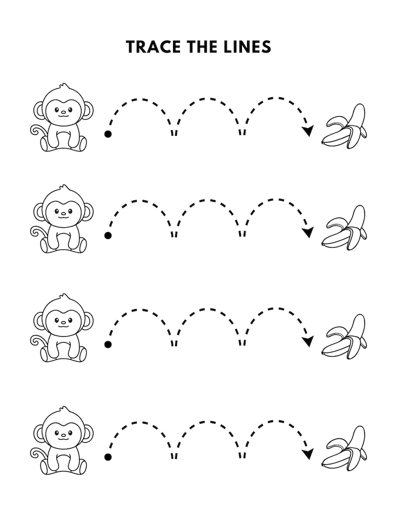 Preschool Line Tracing Worksheets, Line Trace Page Printable ...