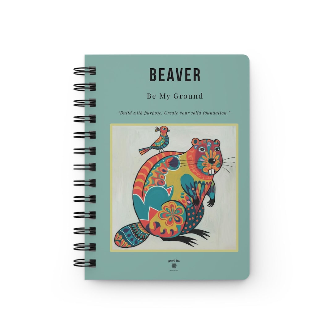 Spiral Notebook - BEAVER Illustration (5x7 ", 150 Pages) Nature Journal ...