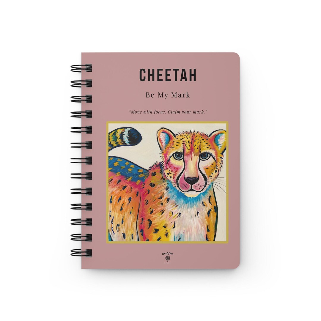 Spiral Notebook - CHEETAH Illustration (5x7 ", 150 Pages) Safari ...