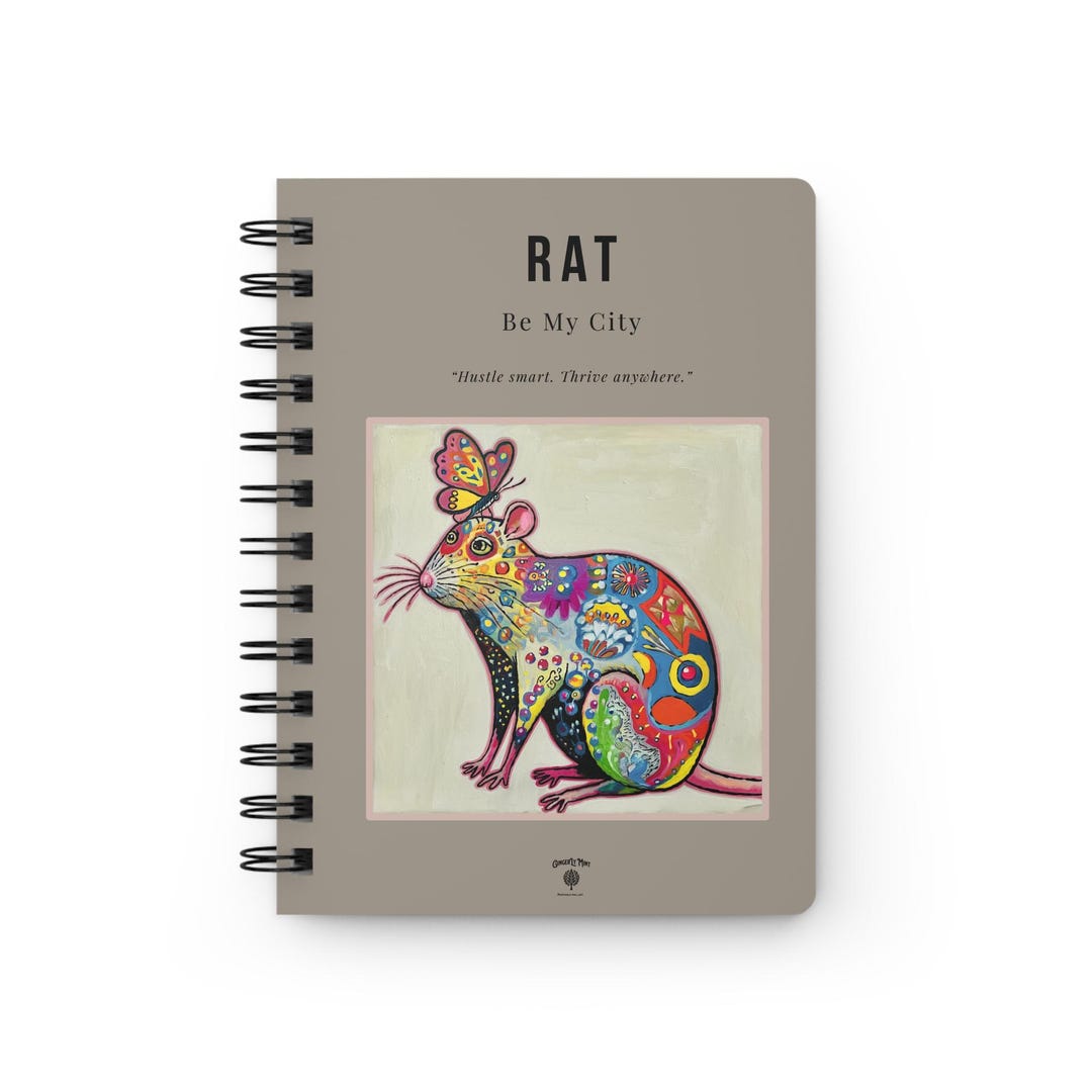 Spiral Notebook - RAT Illustration (5x7 ", 150 Pages) Stationery, City ...