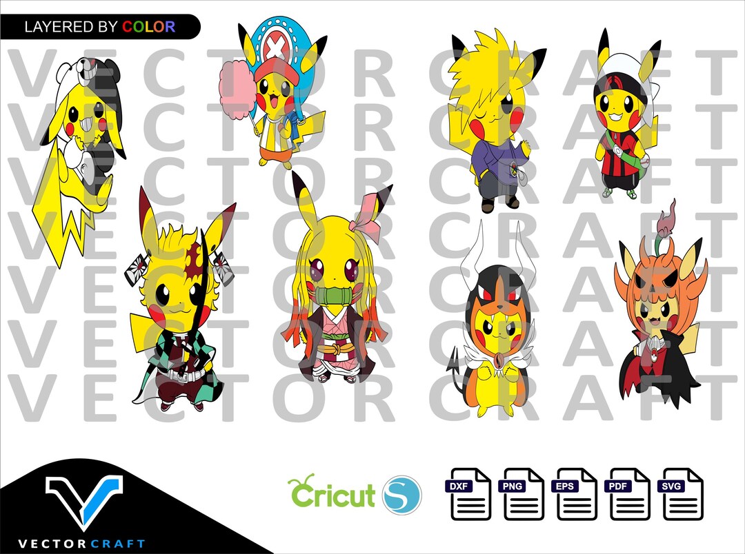 Anime-inspired Electric Creature Pack Manually Vectorized in Various ...