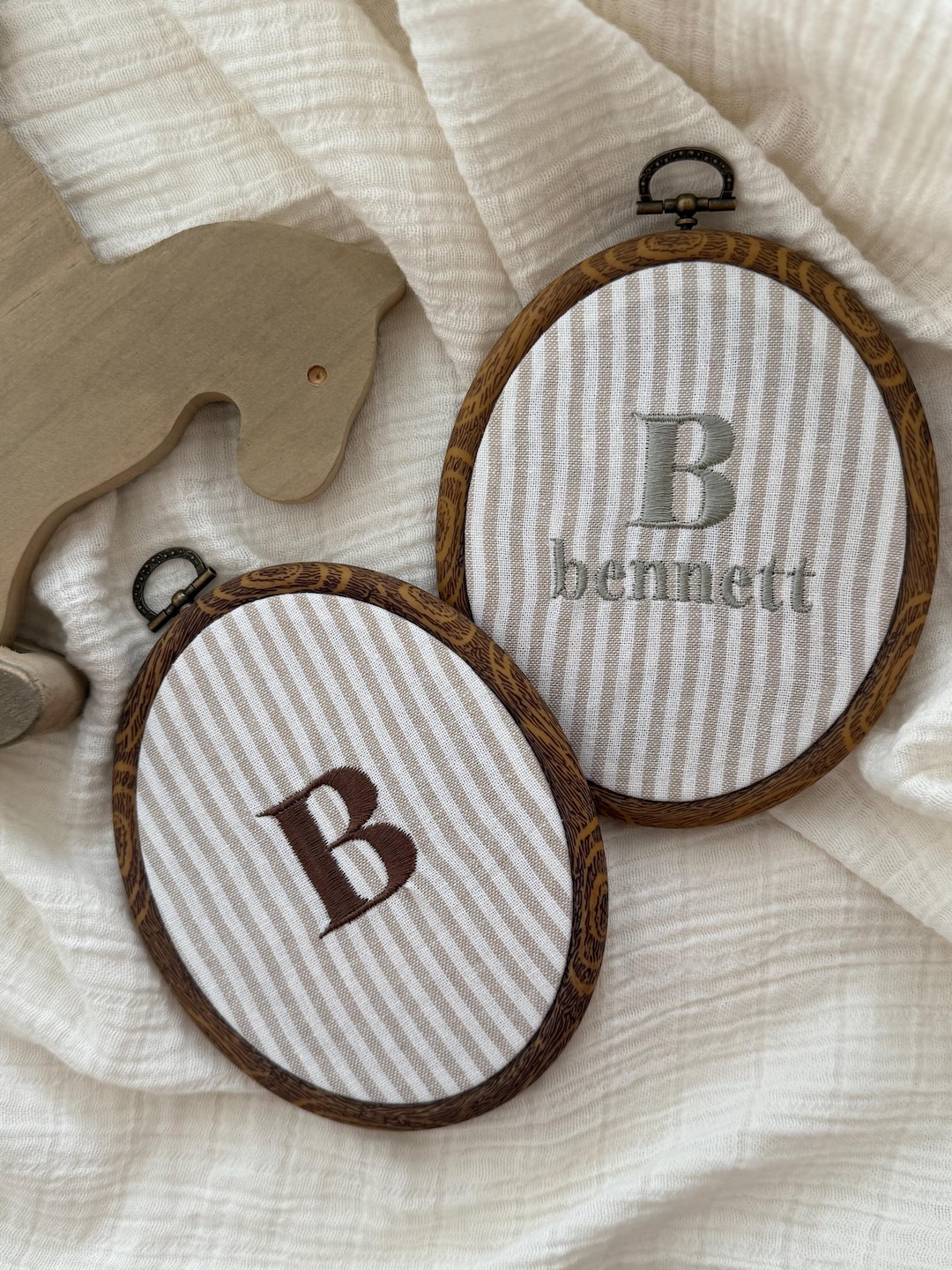 Custom Embroidery Hoop | Neutral Nursery Decor | Custom Baby ...