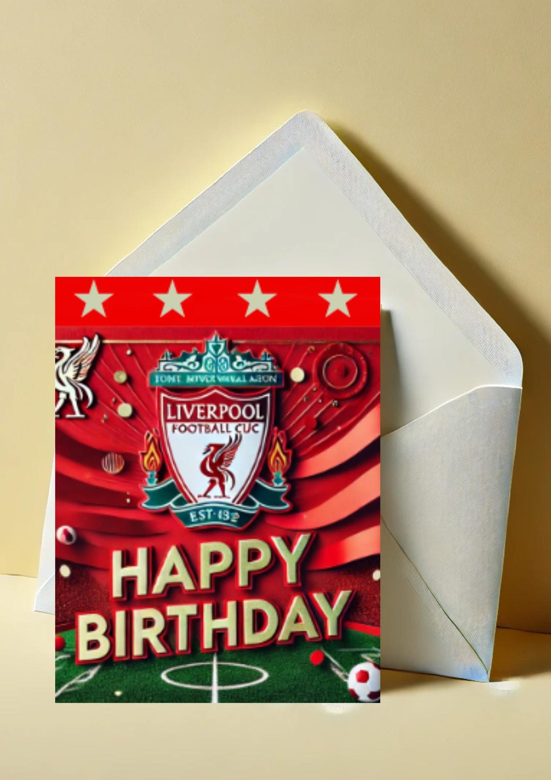 Liverpool FC Birthday Card Official Reds Design for Fans, Happy ...
