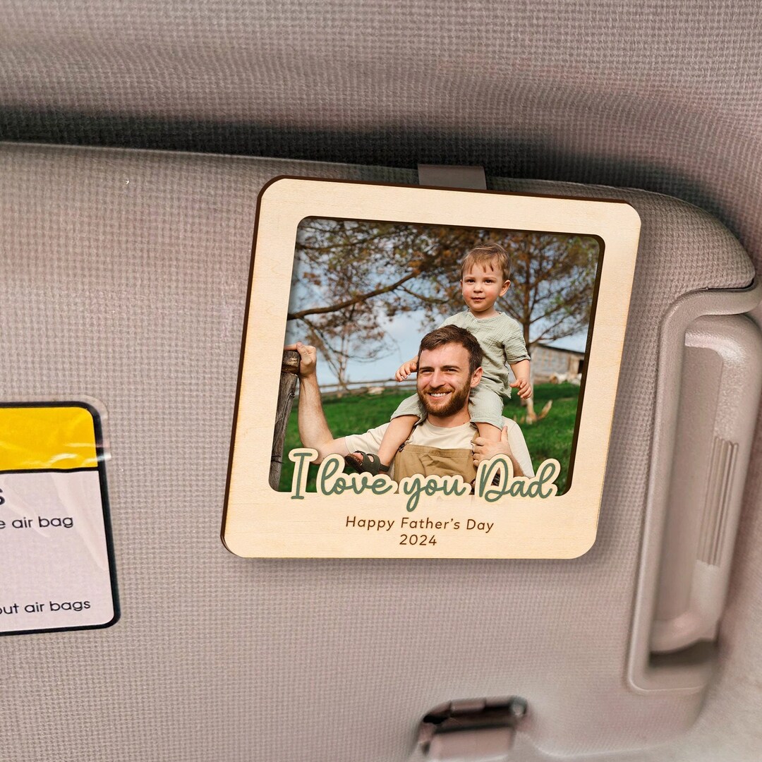 Custom Dad Picture Frame Car Visor, Father's Day Gift, Custom Picture ...