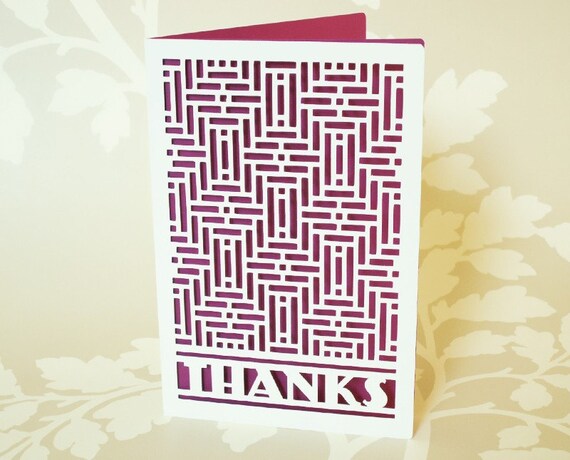 Items similar to Thanks / Thank You - Cut Out Greeting Card on Etsy