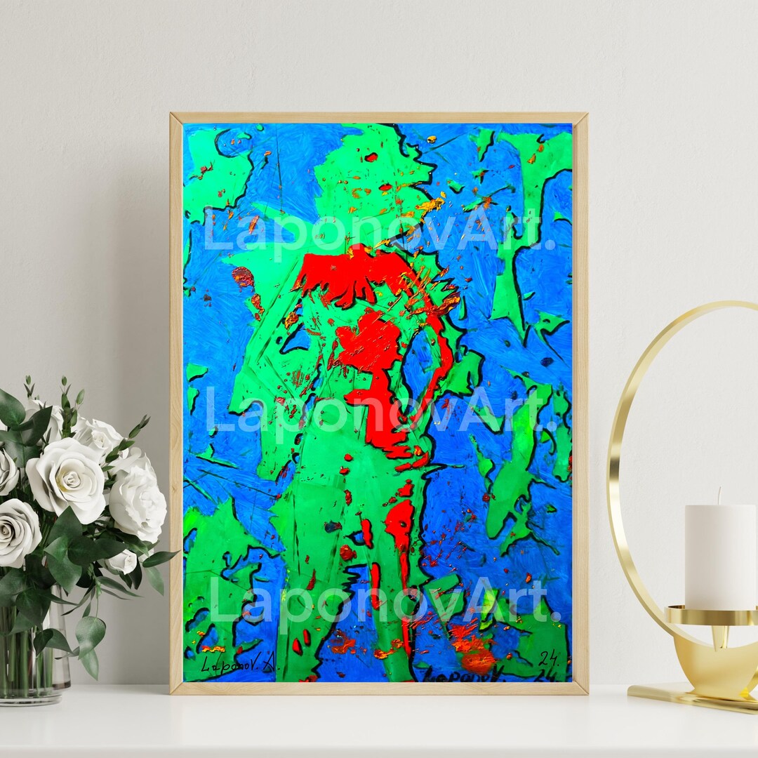 Awakening of Life - Abstract Digital Artwork, Colorful Modern Wall Art ...