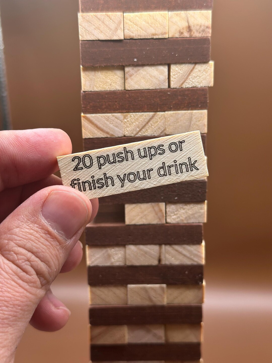 Tipsy Tower Drinking Game- Engraved Wooden Game for Parties, Fun Adult ...
