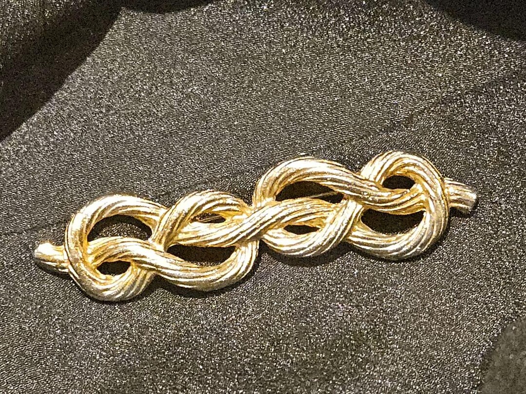 Vintage French Gold Color Nautical Knot Brooch - Etsy