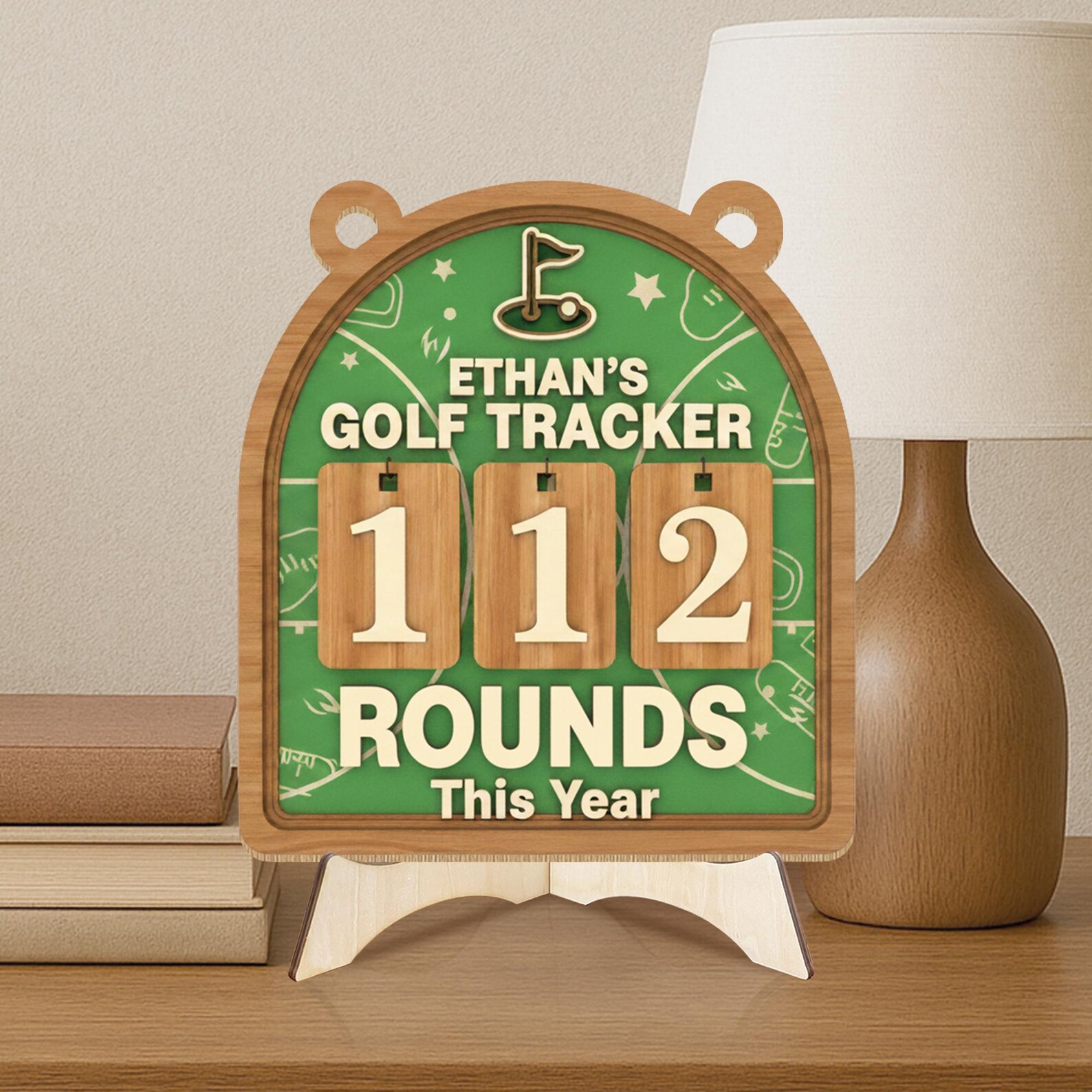 Personalized Golf Rounds Tracker Sign, Custom Golfer Score Display ...