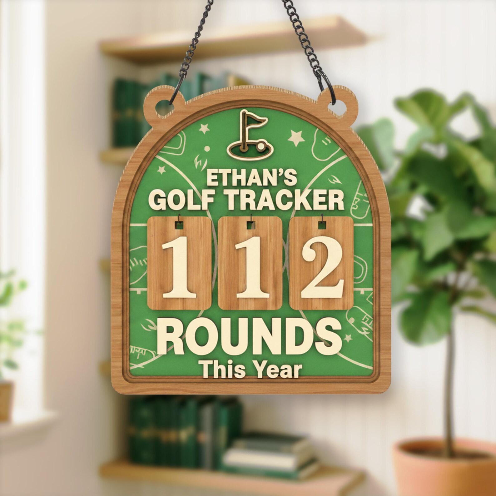 Personalized Golf Rounds Tracker Sign, Custom Golfer Score Display ...