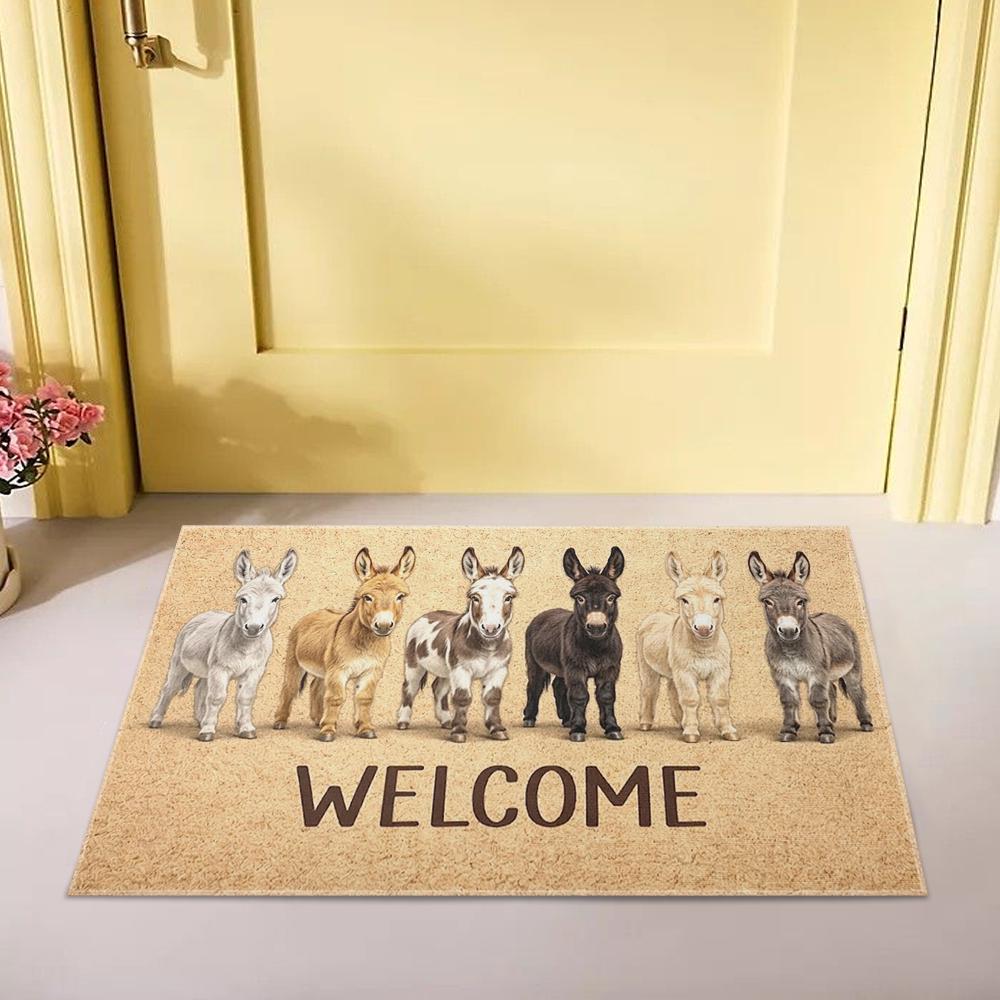 Donkey Doormat Welcome Mat, Farm Animal Door Mat, Rustic Farmhouse ...