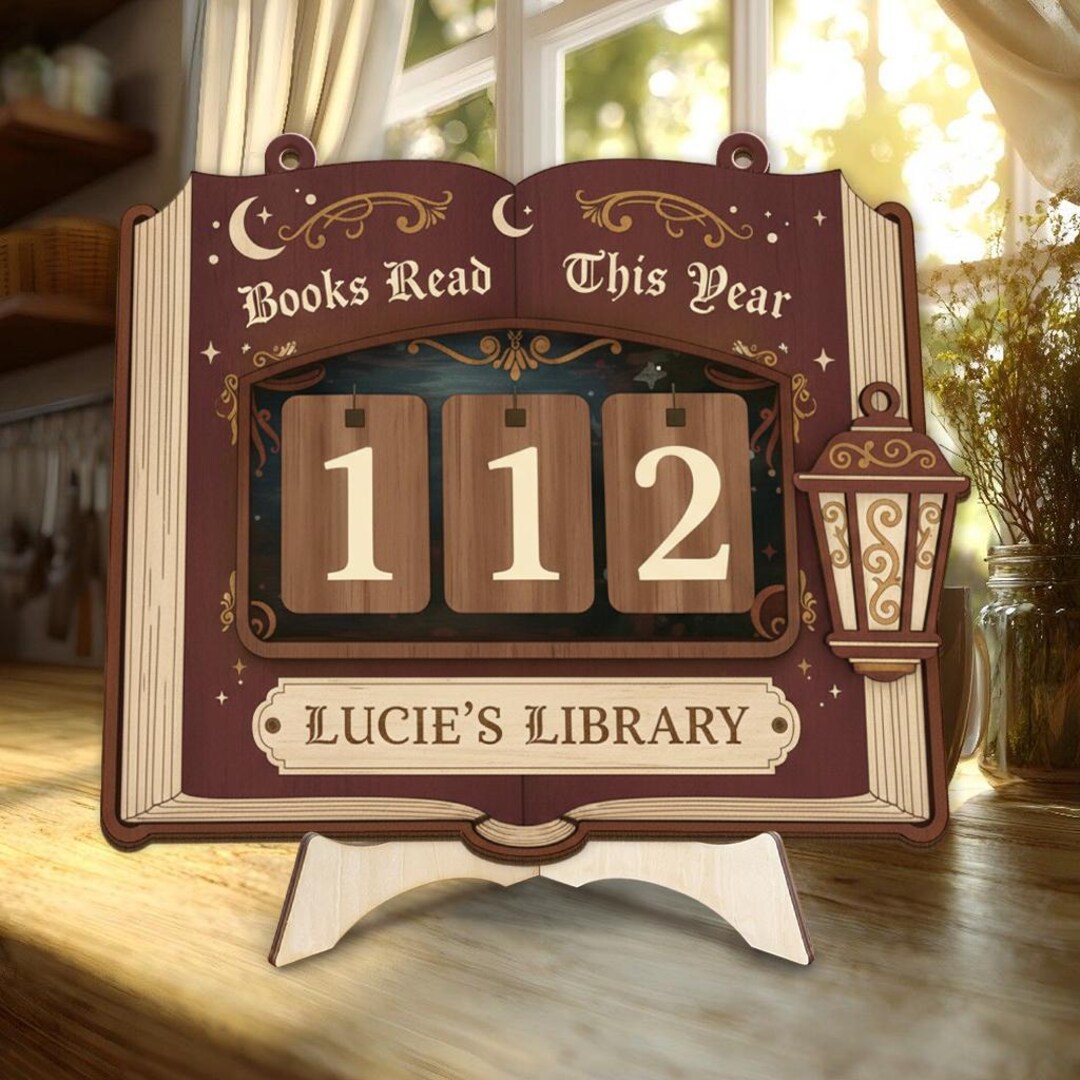 Personalized Wooden Reading Tracker Sign, Books Read Counter, Library ...