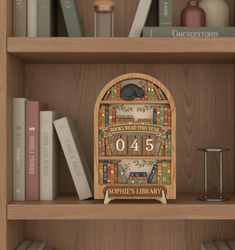 Personalized Floral Vintage Book Tracker Sign, Wooden Reading Log ...