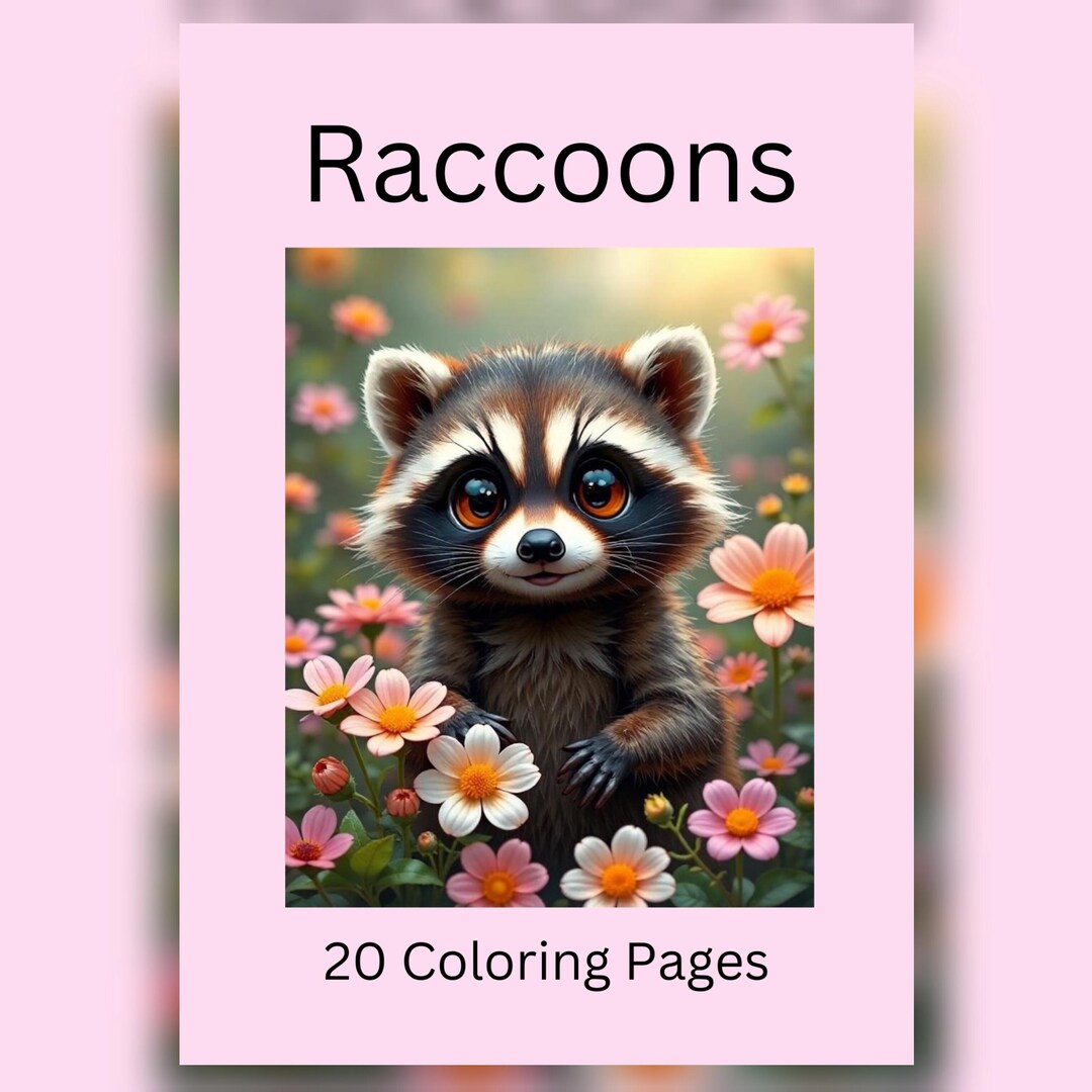 20 Cute Raccoon Coloring Pages - Etsy