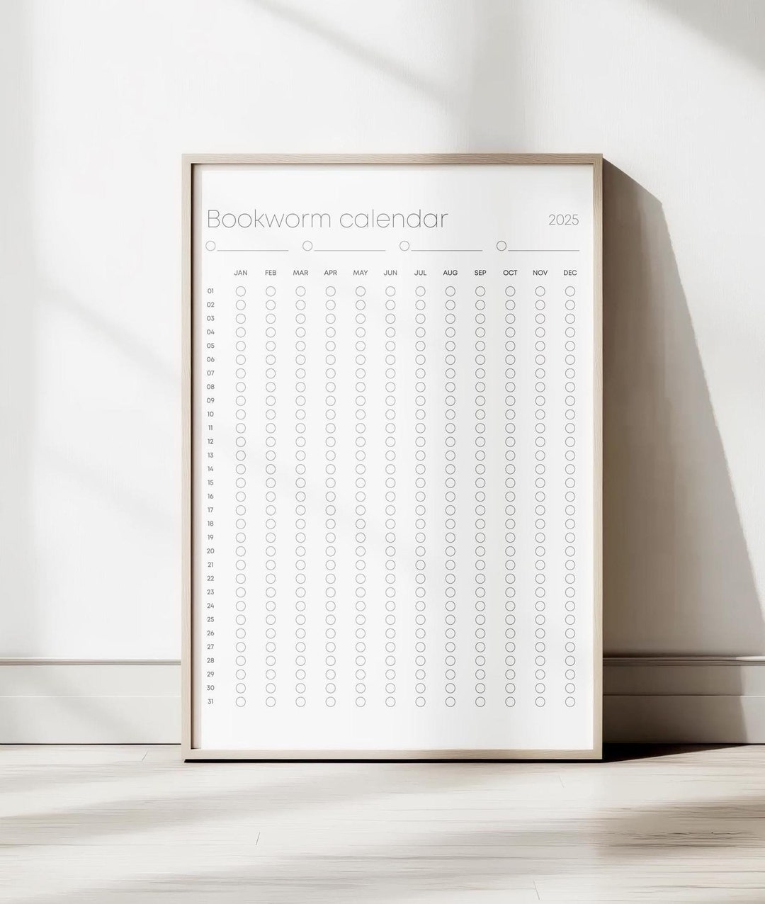 Poster|bookworm Calendar| Habit Tracker| Progress Tracker|tracking Reading Progress - Etsy