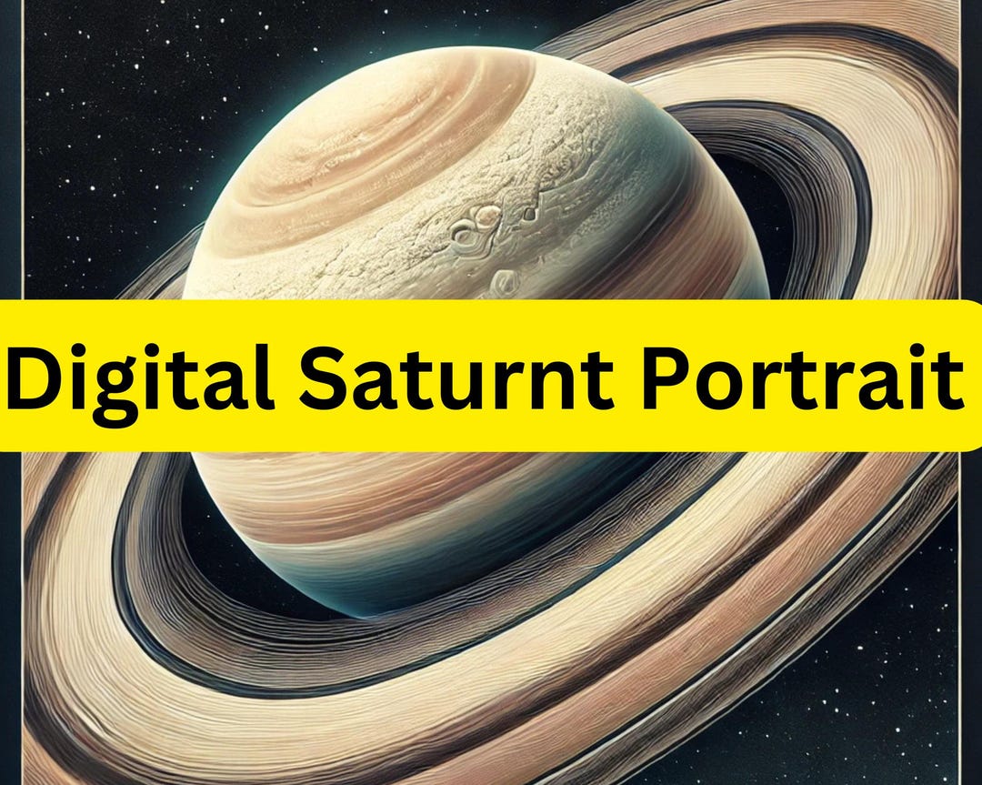 Digital Saturn Planet Portrait Cosmic Art for Space Lovers - Etsy