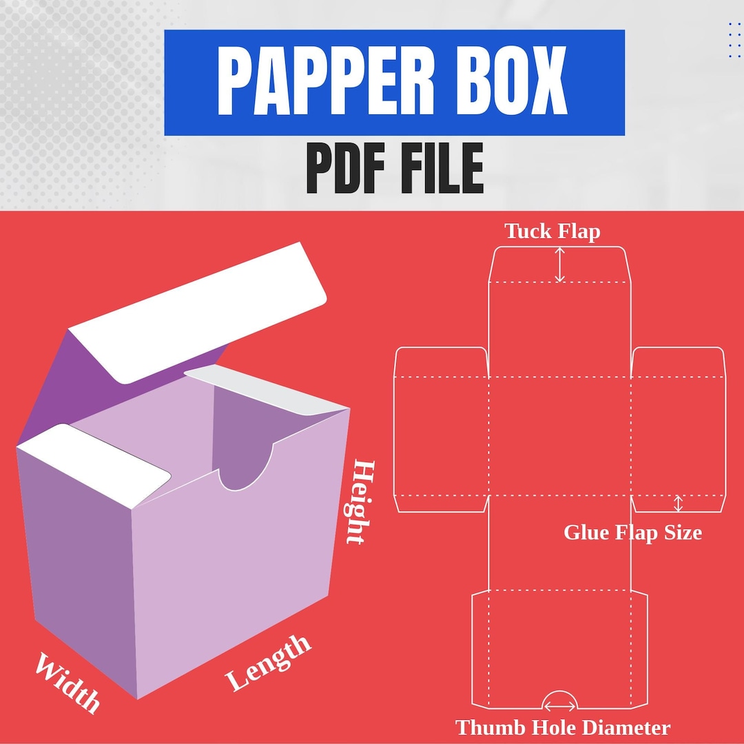Gift Box PDF Template File-box Making File DIY 504060 Mm - Etsy