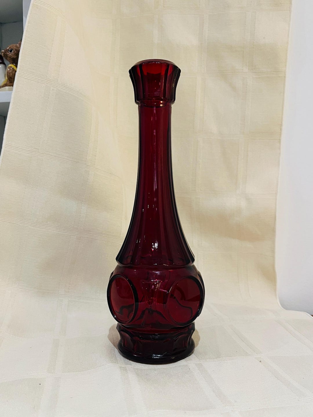 Vintage Wheaton Glass Bullseye Royal Ruby Red Glass Bud Vase 1970 - Etsy