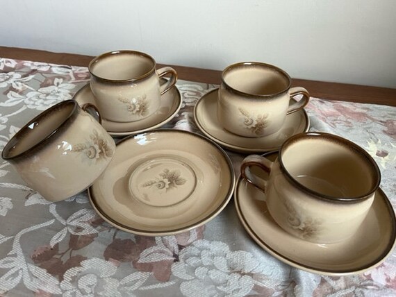 Denby Stoneware Memories Set of 2 Cups With Saucers 1980s 2 - Etsy