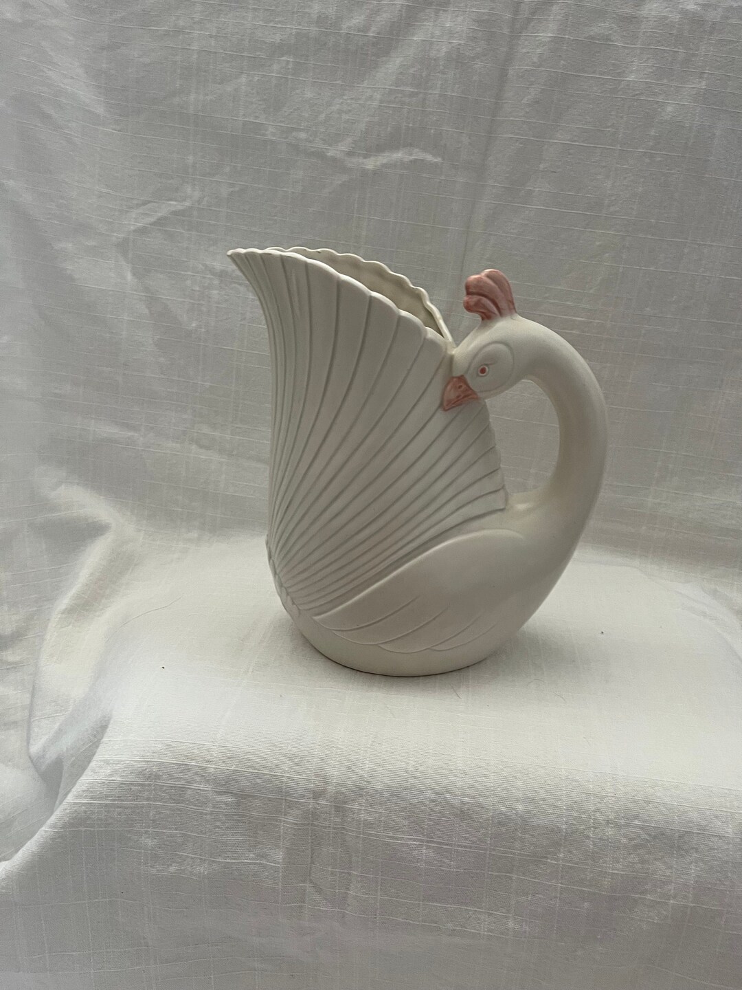 Fitz & Floyd Peacock Pitcher or Vase 1980s - Etsy